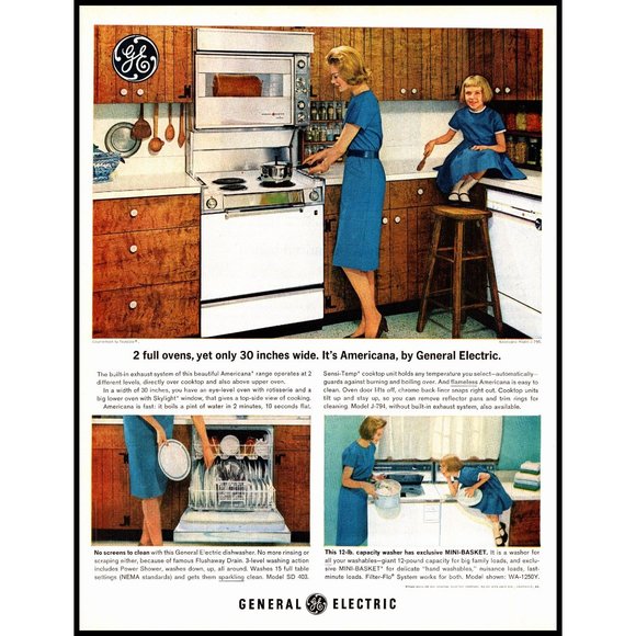 General Electric | Art | 963 Ge General Electric Americana Double Oven Vintage Print Ad ...